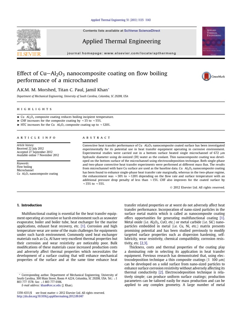 Applied Thermal Engineering: Highlights | PDF | Heat Transfer | Boiling
