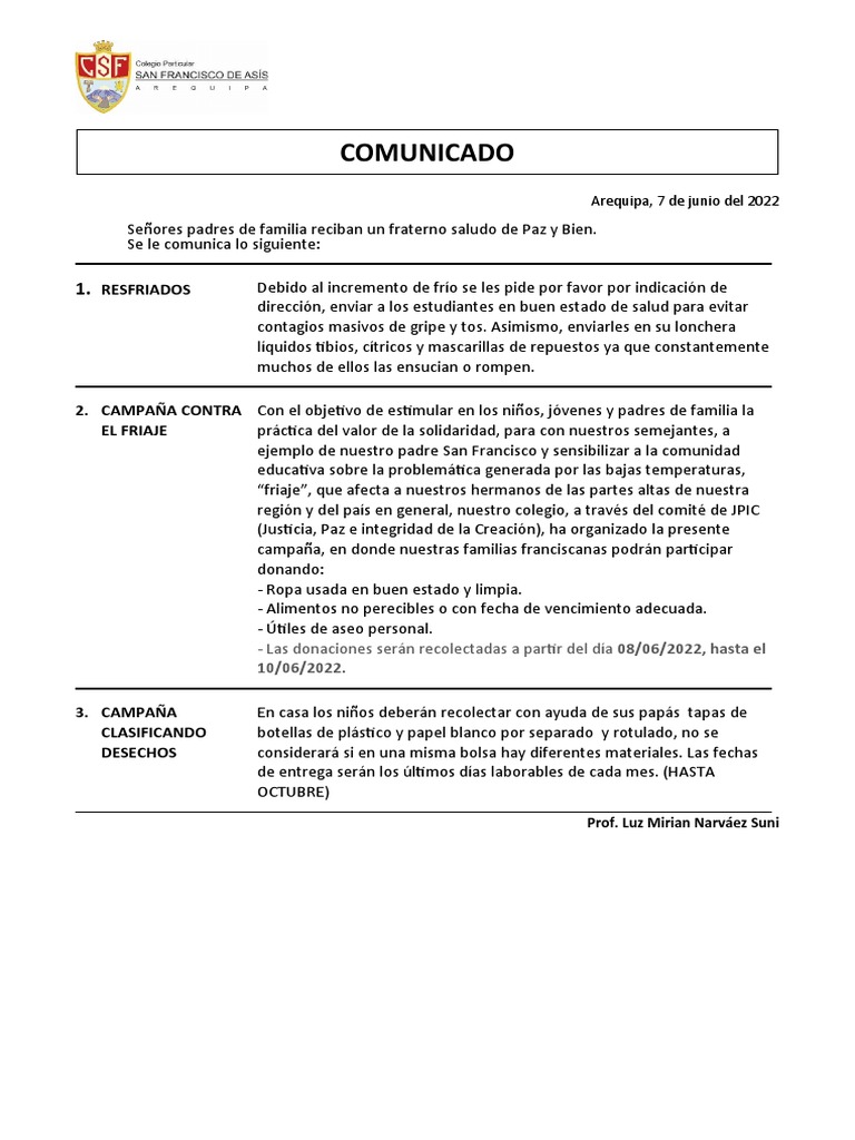 Comunicado | PDF