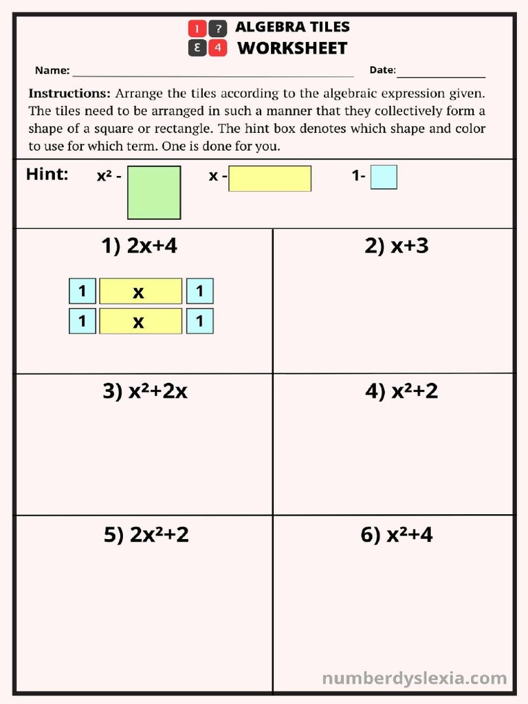 algebra-tiles-worksheets | PDF