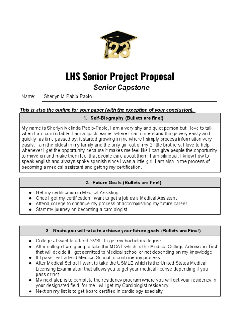 Sherlyn Pablo-Pablo - 2023 Senior Project Proposal Form | PDF | Heart ... Sherlyn Pablo-Pablo - 2023 Senior Project Proposal Form | PDF | Heart ...