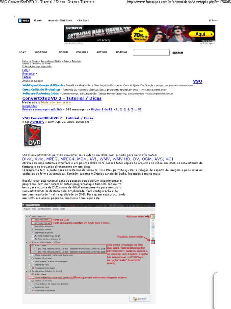 VSO ConvertXtoDVD 2 - Tutorial - Dicas - Guias e Tutoriais | PDF ...
