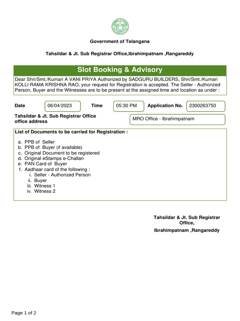 Slot Receipt 2730997 | PDF