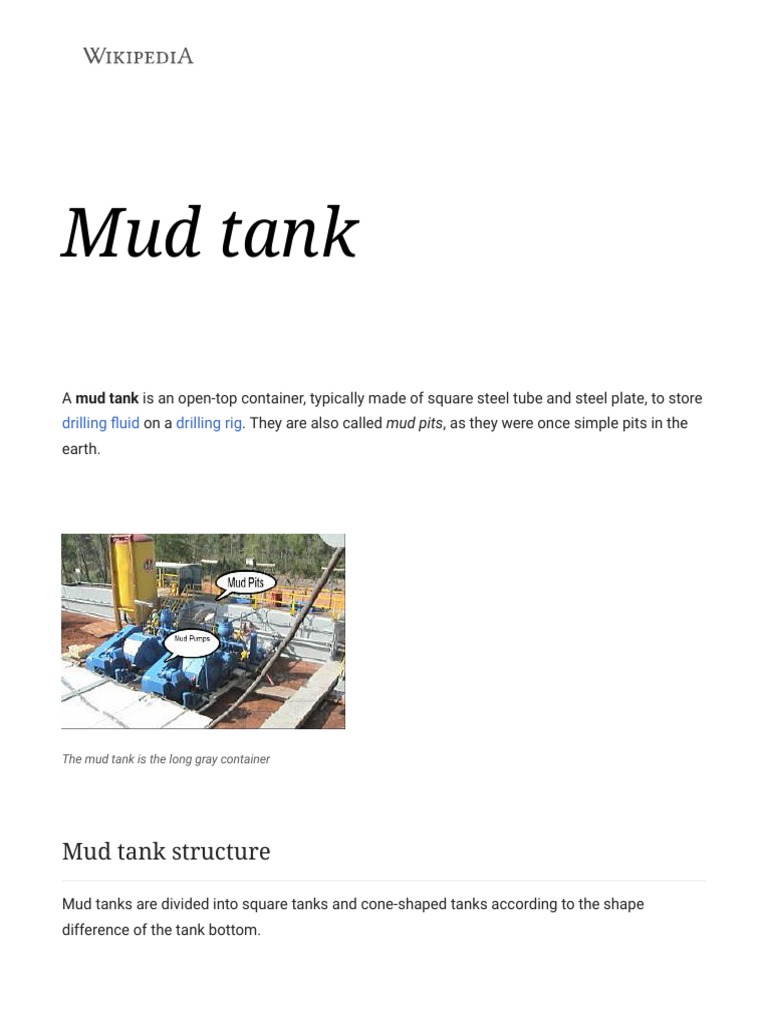 Mud Tank - Wikipedia | PDF