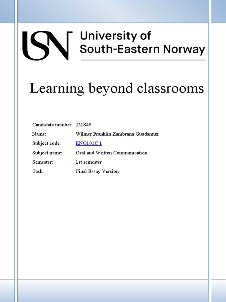 Learning Beyond Classrooms - Wilmer Zambrana | Download Free PDF | English As A Second Or ...