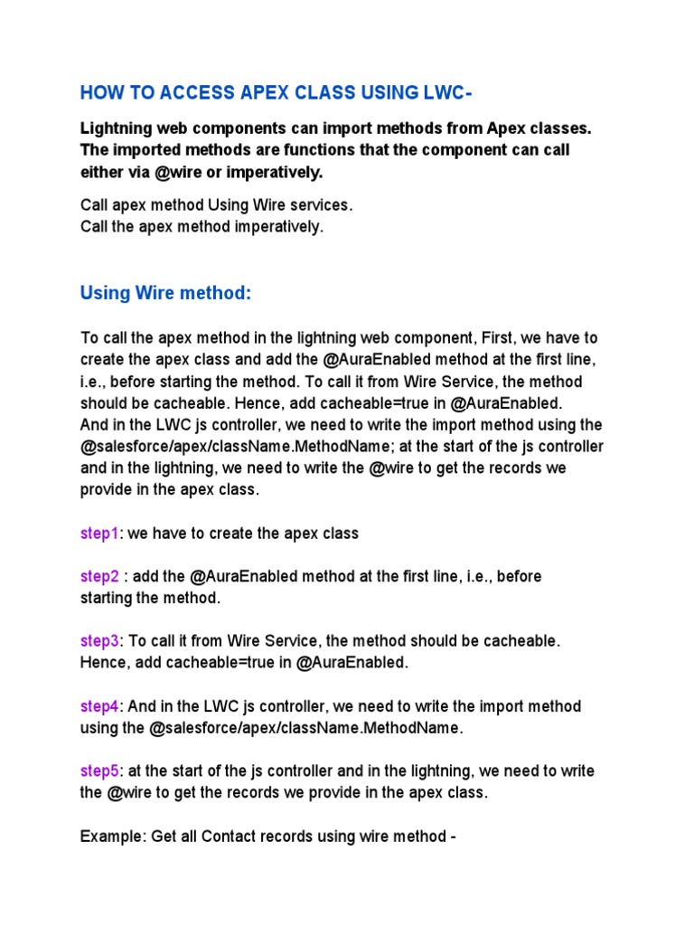Access Apex Class Using Lwc 4 Pdf Computer Programming Information Technology Management
