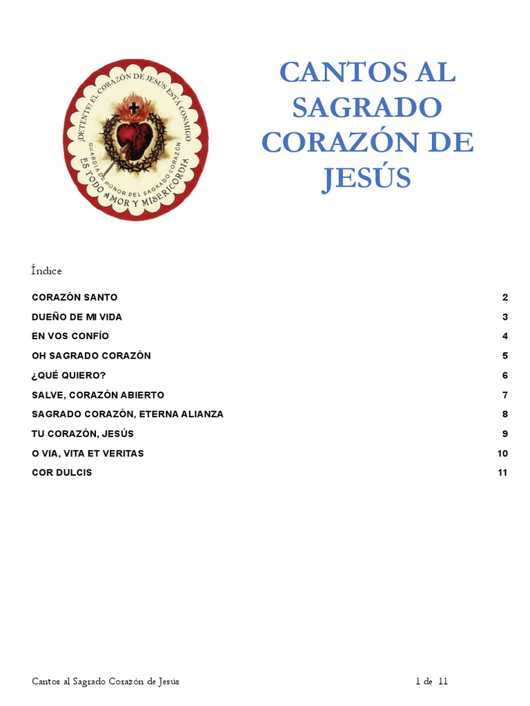 Cantos-al-Sagrado-Corazon | PDF | Creencia religiosa y doctrina