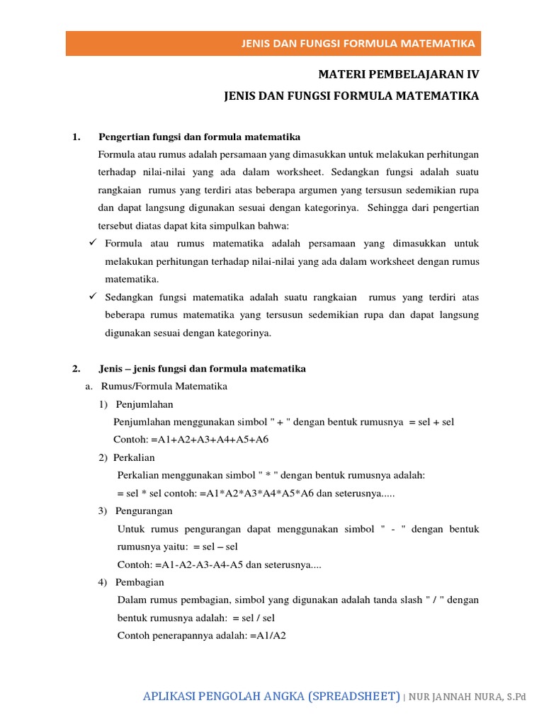 Fungsi Matematika dalam Excel | PDF