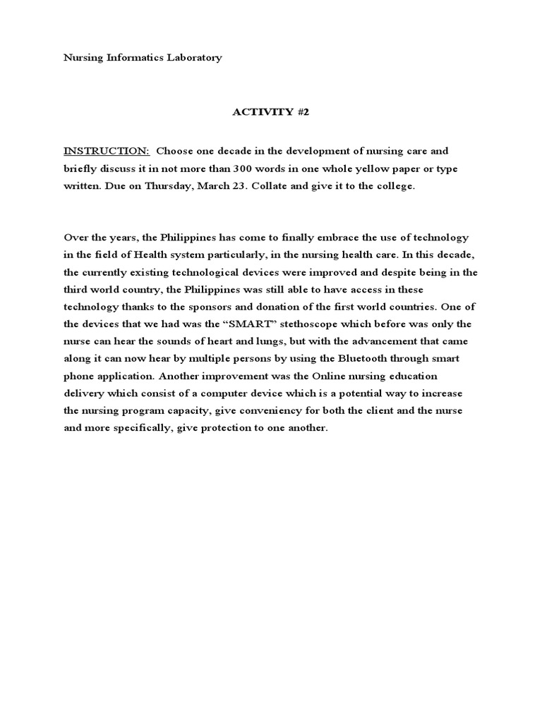 Nursing Informatics Activity 2 | PDF