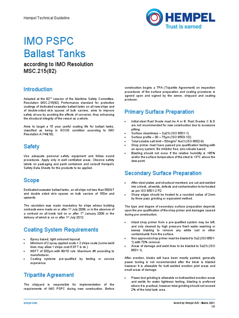 IMO PSPC Ballast Tanks | PDF | Rust | Industrial Processes