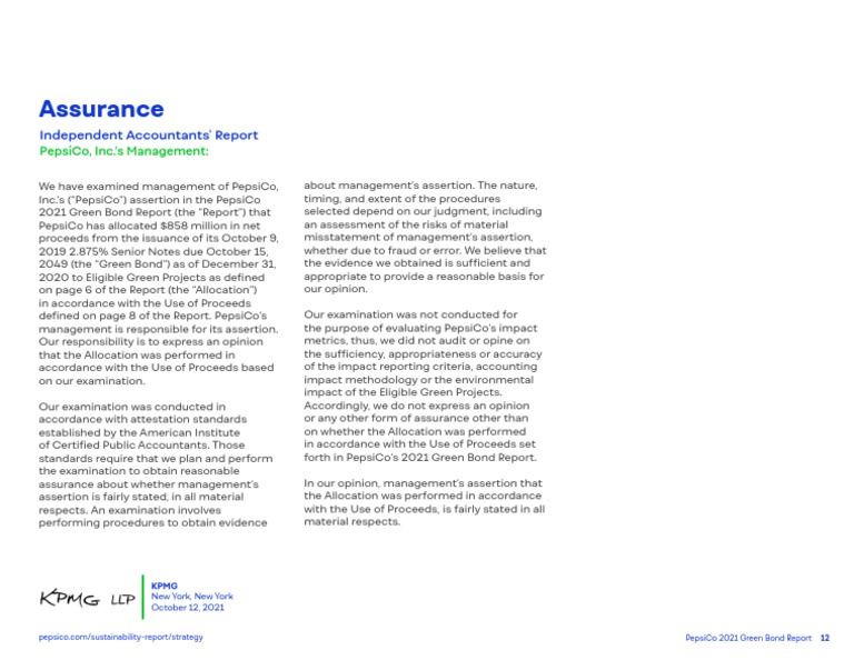 Assurance: Independent Accountants' Report | PDF | Business
