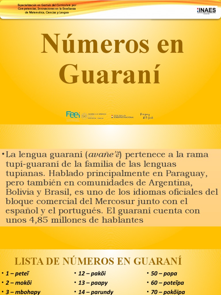 Numeros en Guaraní | PDF | Lingüística