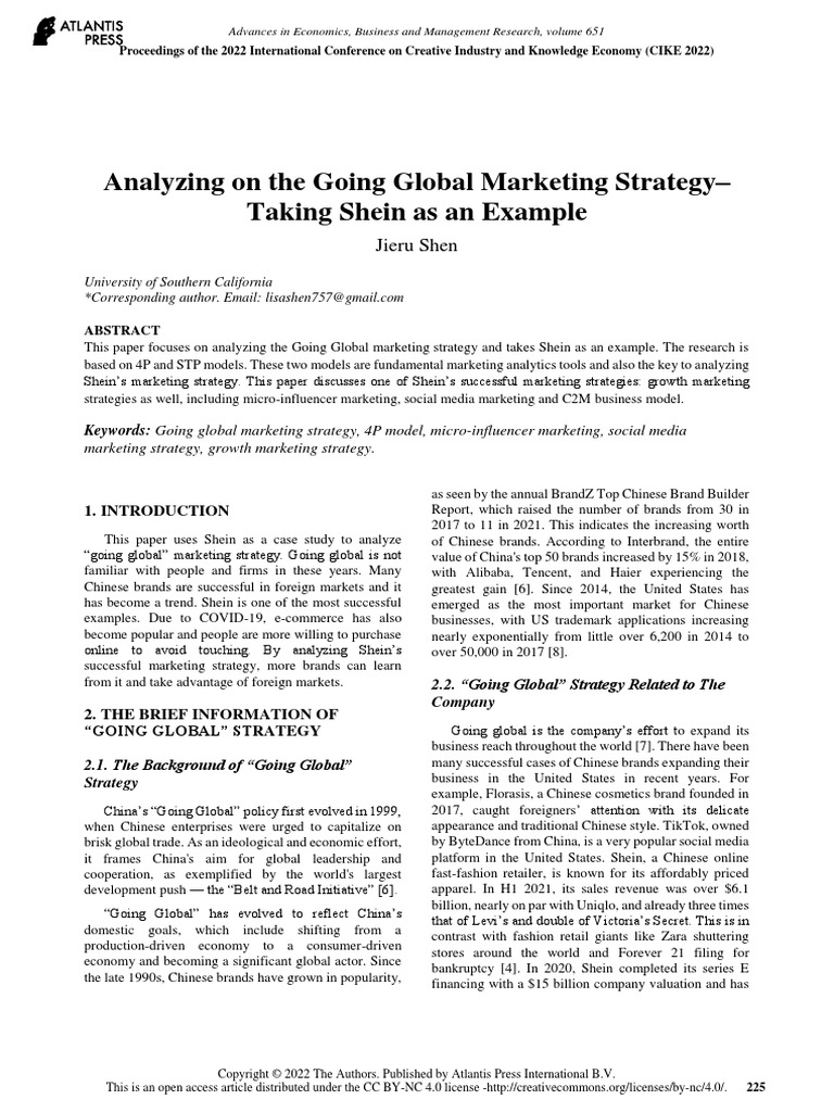 Analyzing On The Going Global Marketing Strategy - Taking Shein As An ...