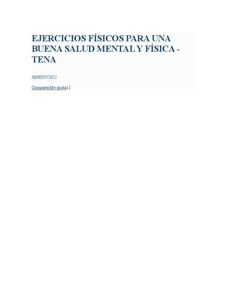 Ejercicios para Salud Mental y Física | PDF | Mente | Salud mental