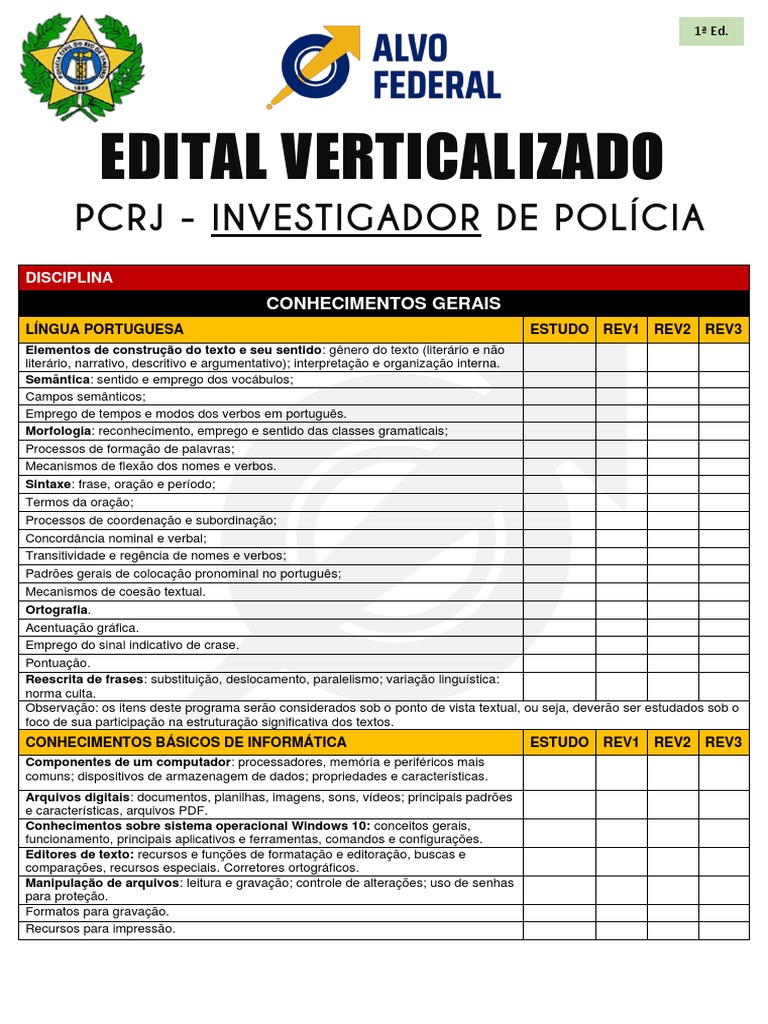 PC RJ 2021 - INVESTIGADOR Edital Verticalizado | PDF | Crimes | Crime e Violência