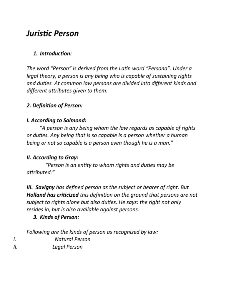 Juristic Person | PDF | Corporations | Business