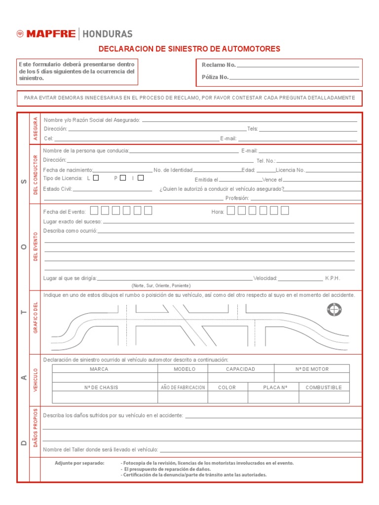 Declaracion de Siniestro de Automotores | PDF | Propiedad