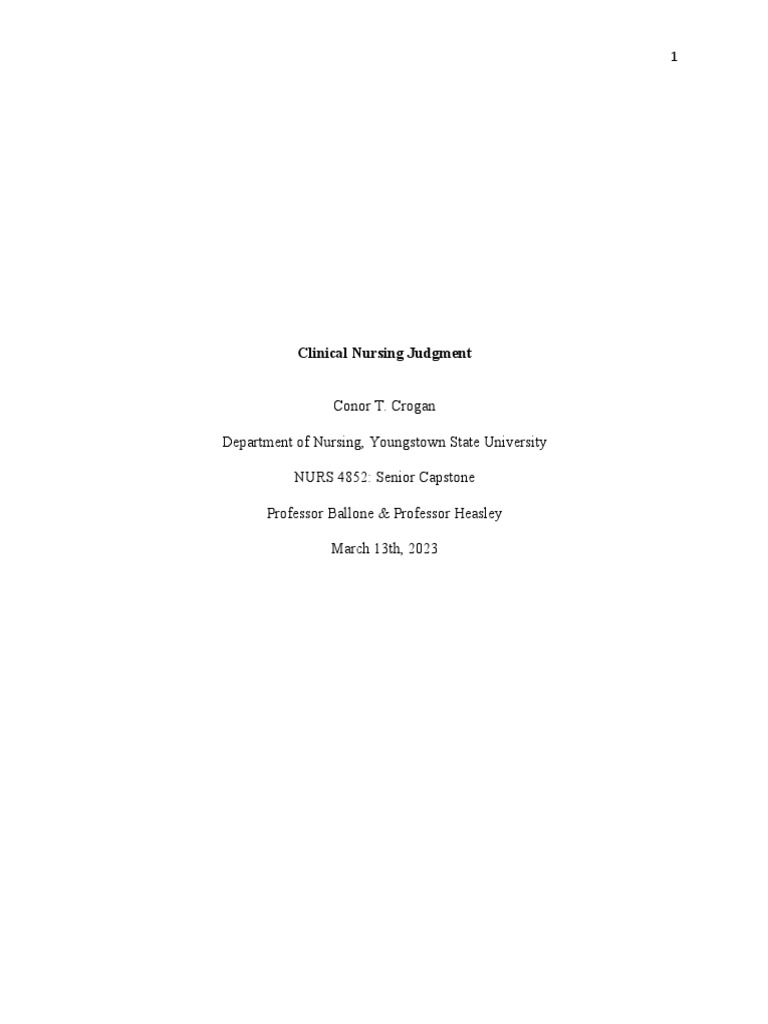 Clinical Nursing Judgment | PDF