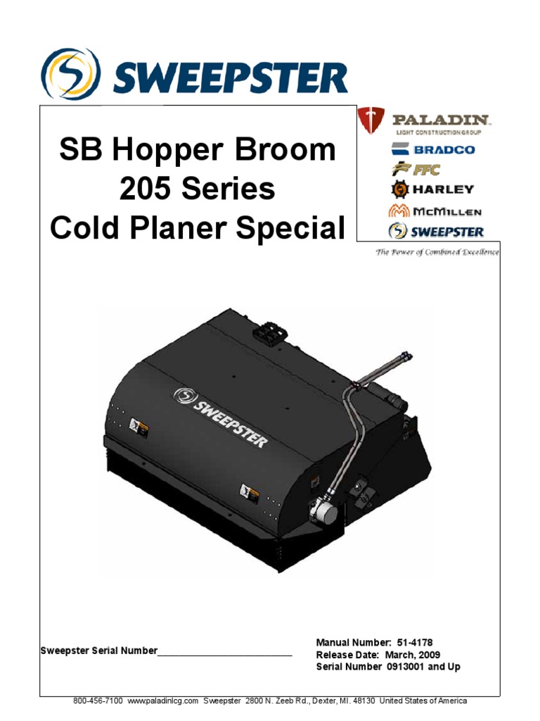 SB Hopper Broom 205 Series Cold Planer Special | PDF | Wound | Clothing