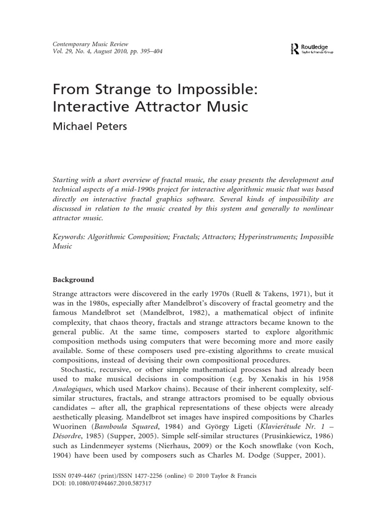 From Strange To Impossible Interactive Attractor Music | Download Free PDF | Fractal | Aesthetics