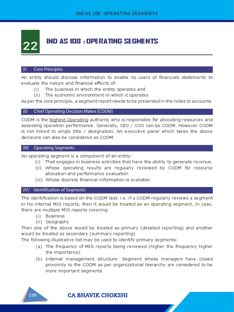 IND AS 108 - Bhavik Chokshi - FR Shield | PDF | Expense | Revenue