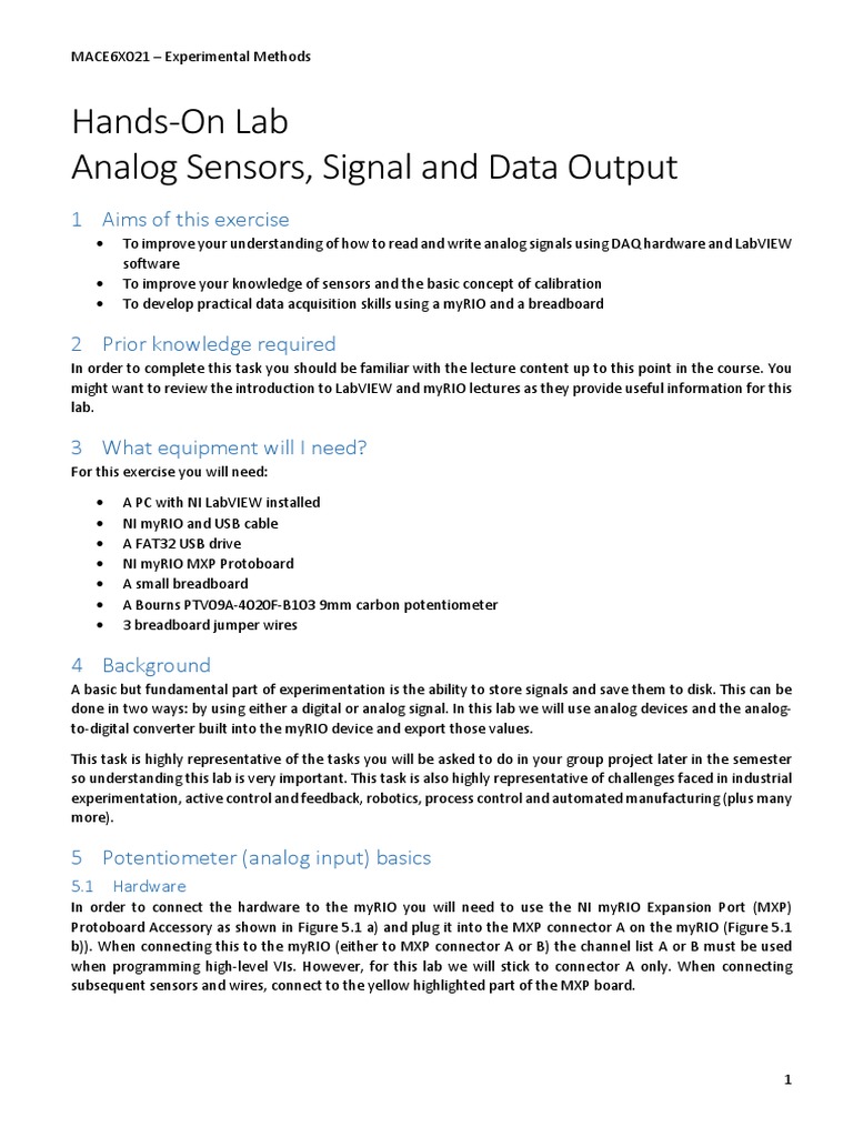 LabVIEW Data Acquisition with myRIO | PDF | Data Acquisition | Electrical Connector