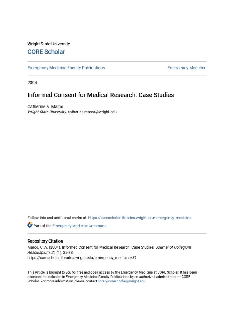 Informed Consent for Medical Research_ Case Studies | PDF | Informed ...