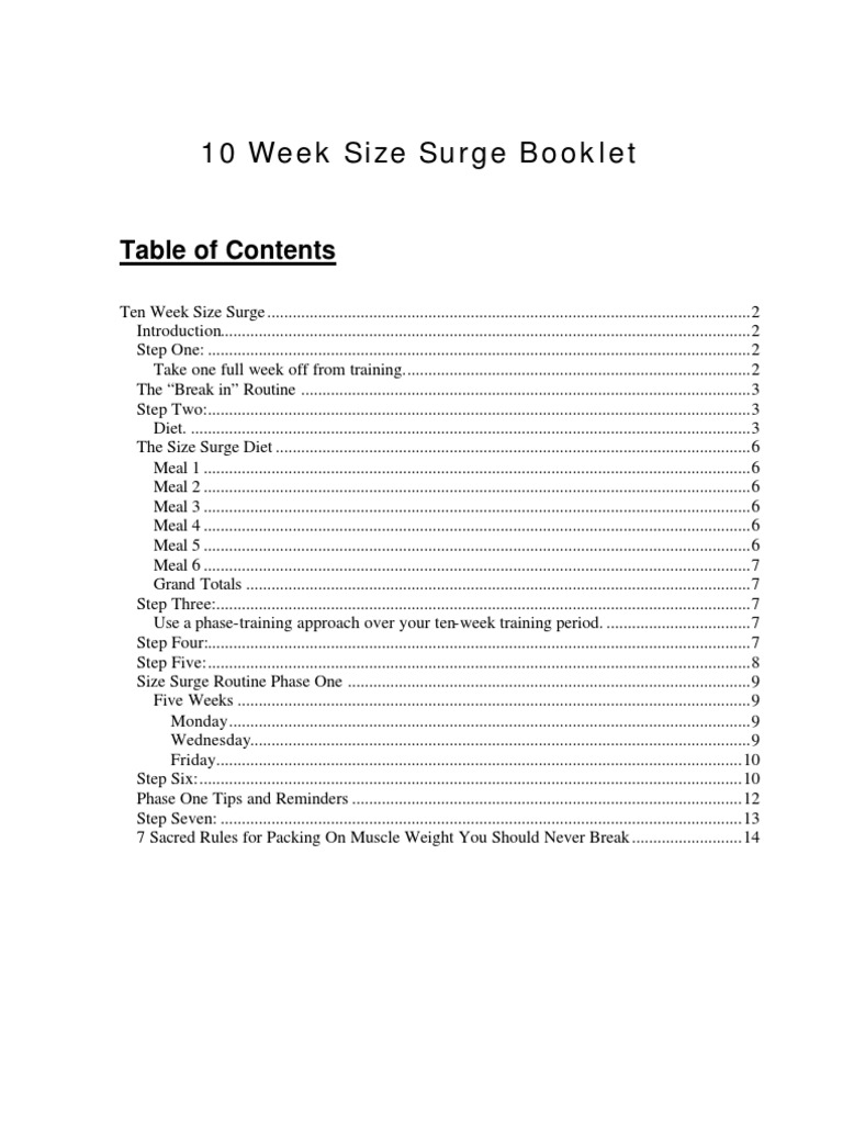 10 Week Size Surge | PDF | Physical Exercise | Dieting