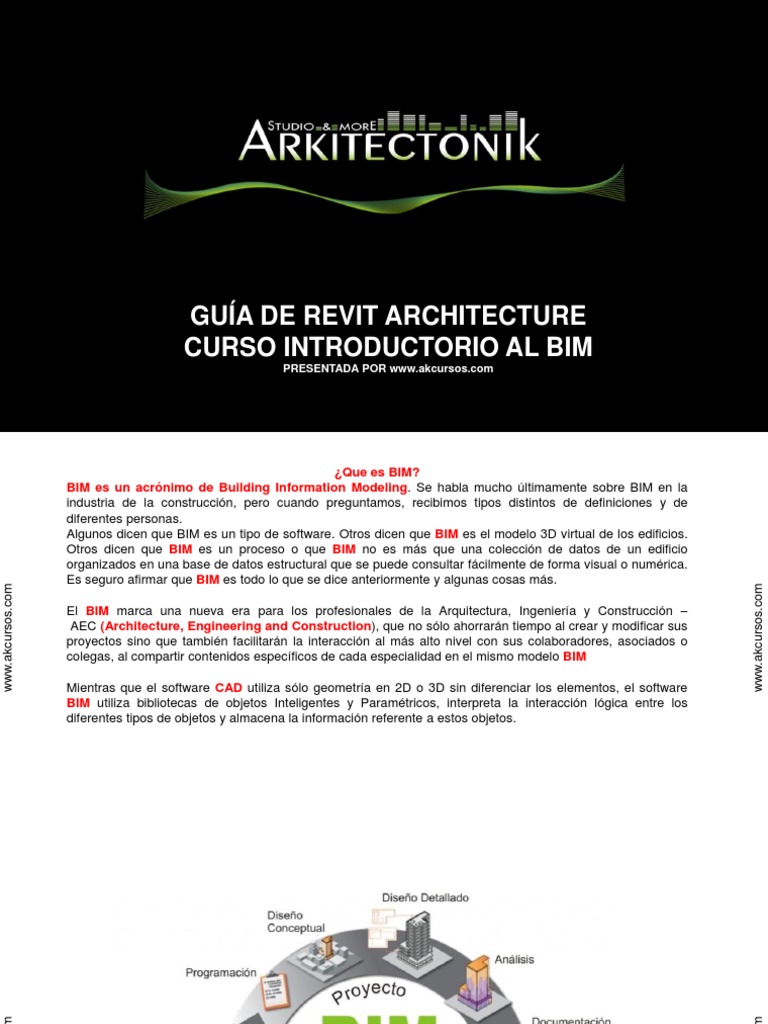 Guía de Revit Architecture Curso Introductorio Al Bim | PDF | Autodesk Revit | Diseño