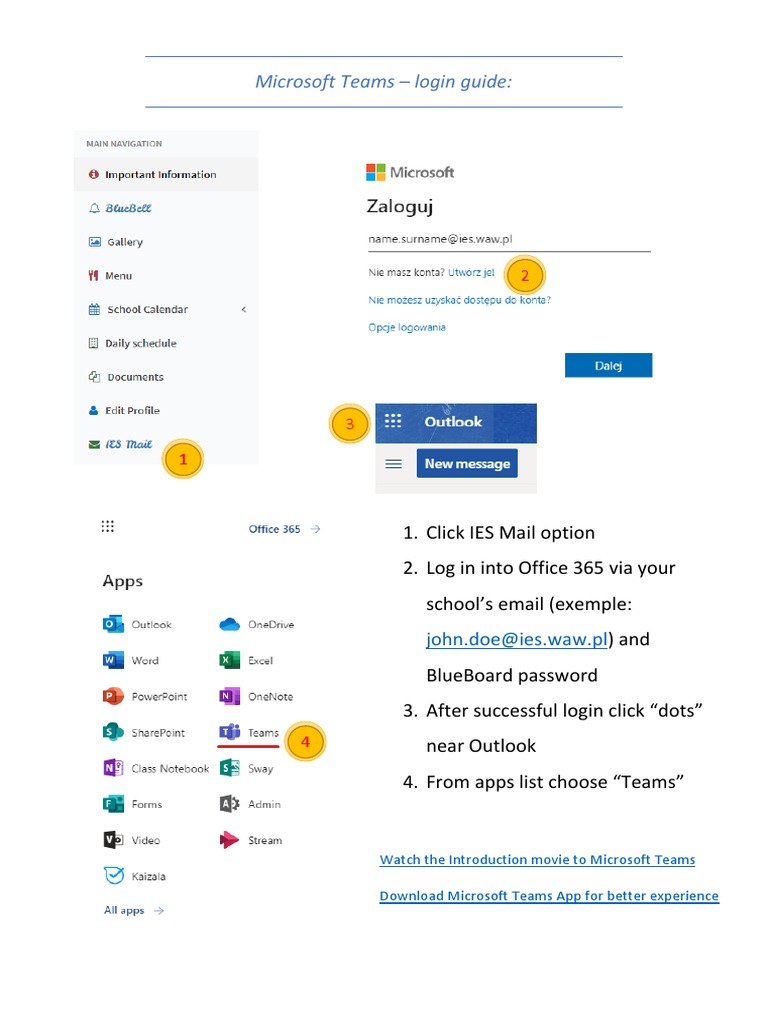 Microsoft Teams - Login Guide | PDF | Career & Growth
