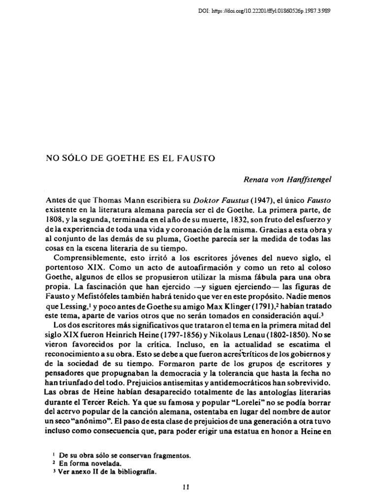 No Sólo de Goethe Es El Fausto: Renata Von Hanffstengel | PDF | Johann Wolfgang von Goethe | Fausto