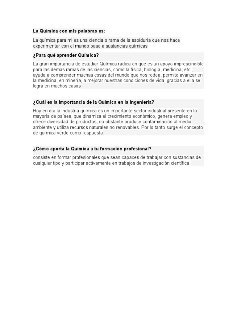 La Química Con Mis Palabras Es | PDF