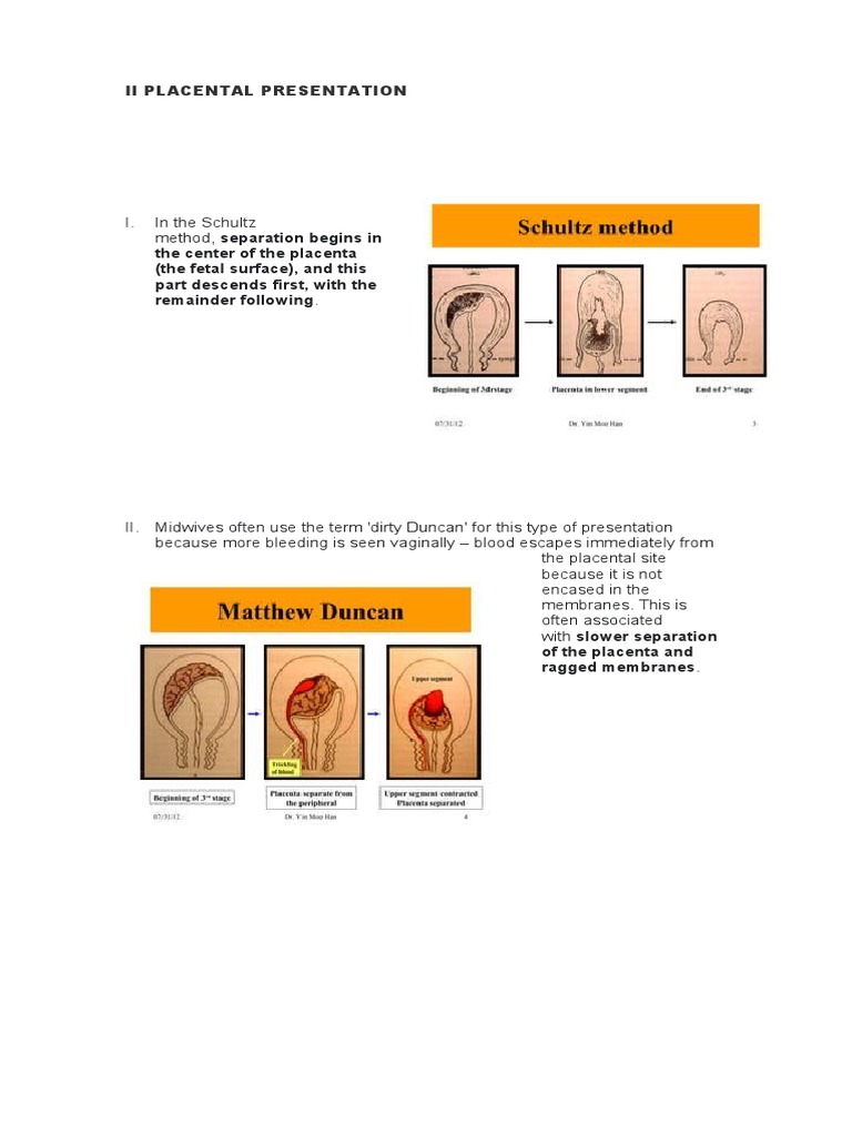 Schultz vs Duncan Placental Methods | PDF | Placenta | Fetus