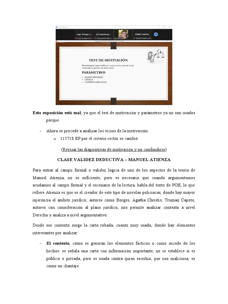 AJ - Validez Deductiva I - Atienza | PDF | Falacia | Lógica