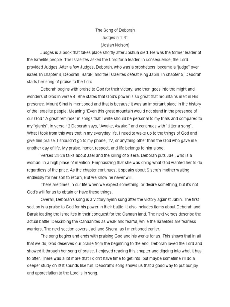 The Song Of Deborah Pdf Nevi Im Old Testament Books