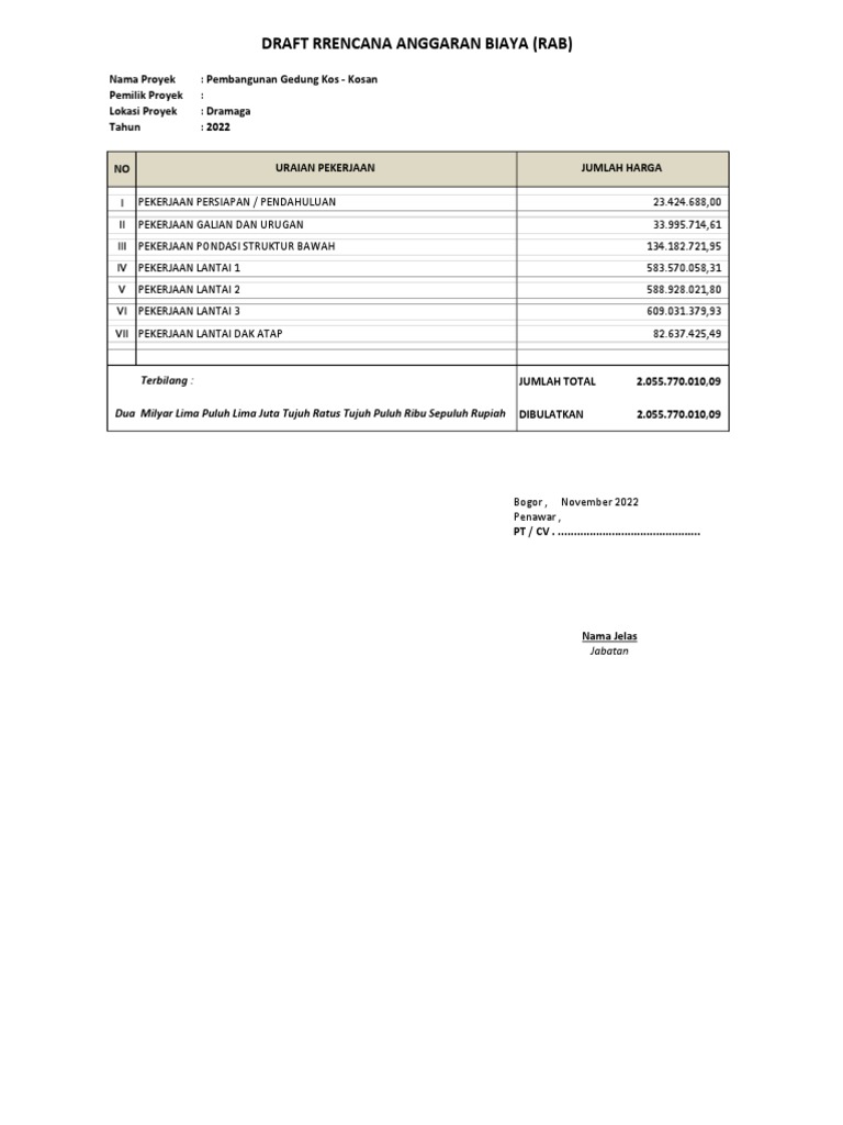 Draft Rab Pembangunan Kos-Kosan | PDF