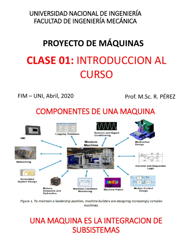 Clase 01 Introduccion Al Curso Proyecto de Maquinas | PDF | Diseño