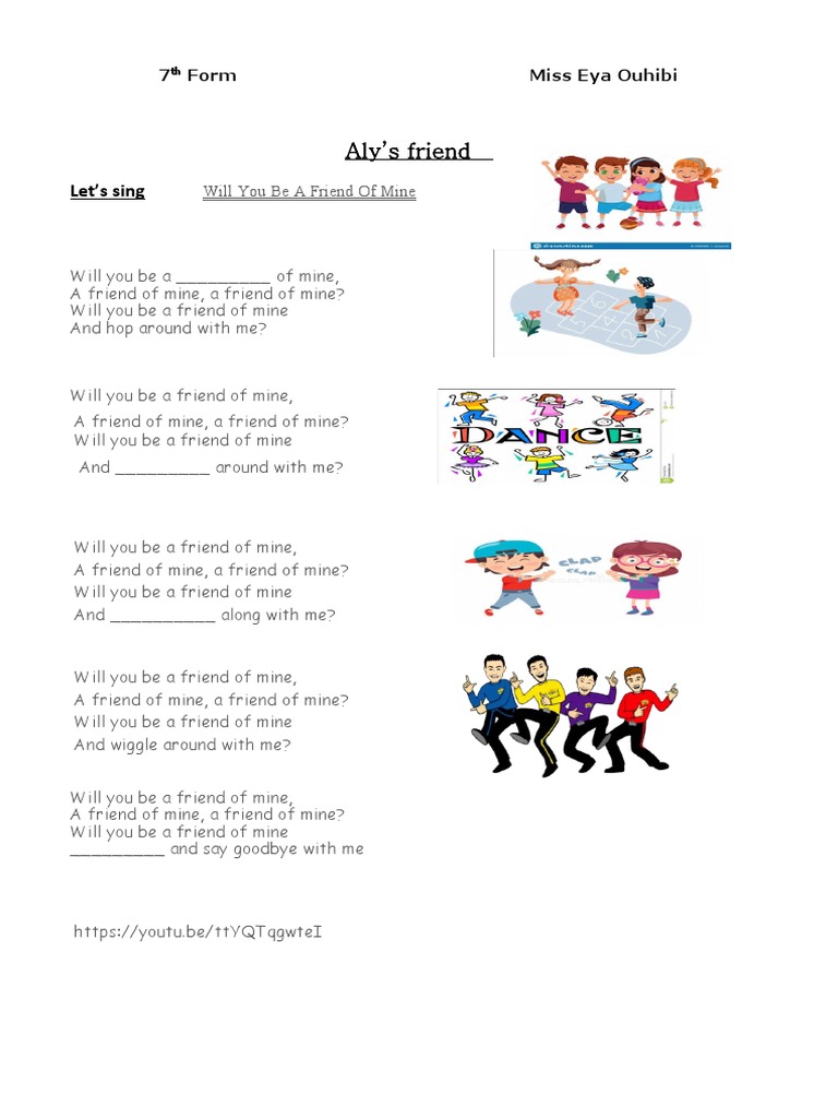 Aly's Friend Group Activity Lyrics | PDF