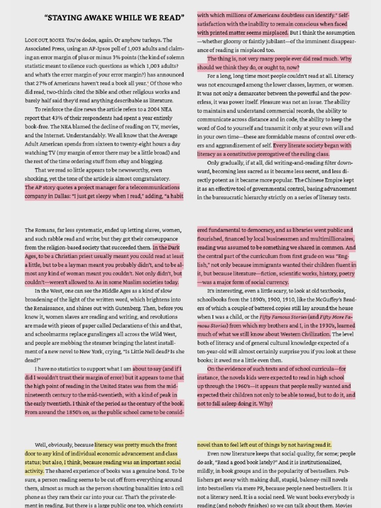 Le Guin - Staying Awake While We Read | PDF