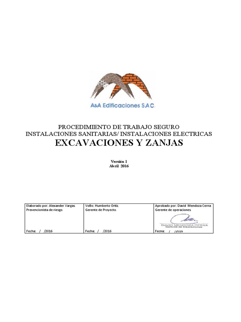 Procedimiento - Excavacion y Zanjas | PDF | Presupuesto