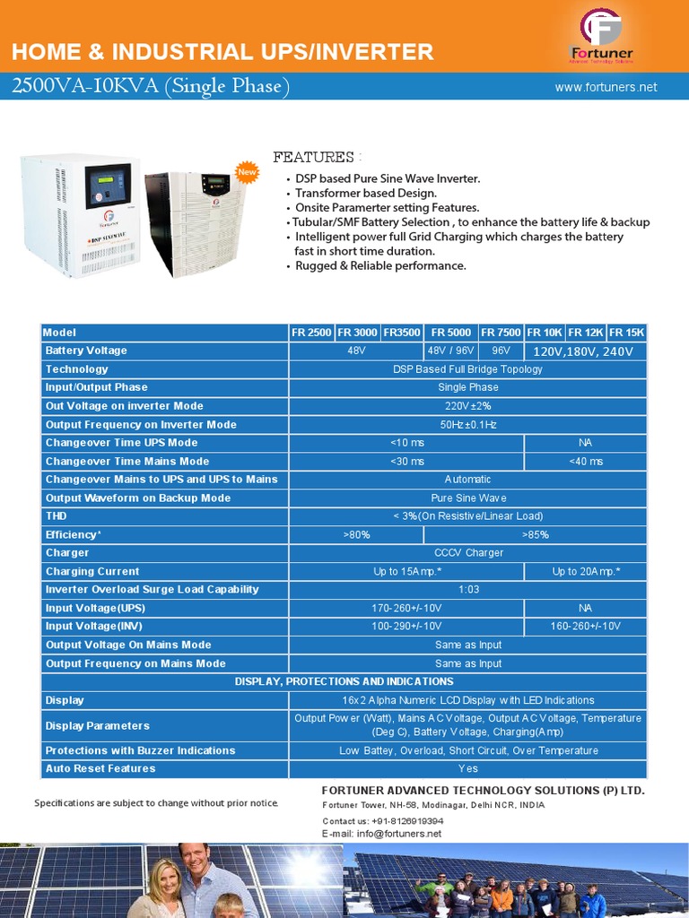 Reliable Home & Industrial UPS/Inverters from 2500VA to 10KVA | PDF ...