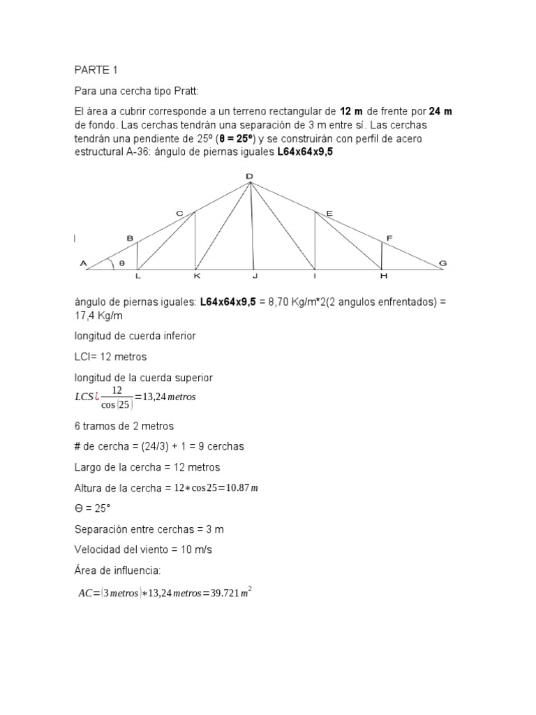 PARTE 1 CERCHA PRATT | PDF | Mecánica | Cantidades fisicas