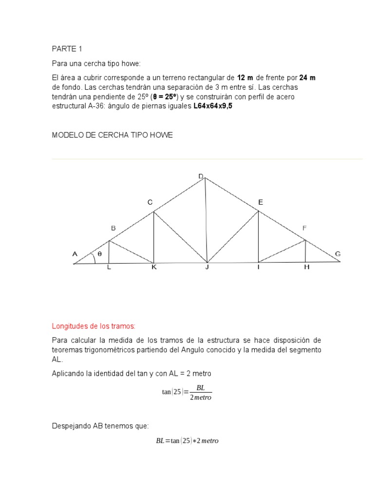 Cálculo de Cerchas Tipo Howe | PDF | Matemática Elemental | Funciones ...