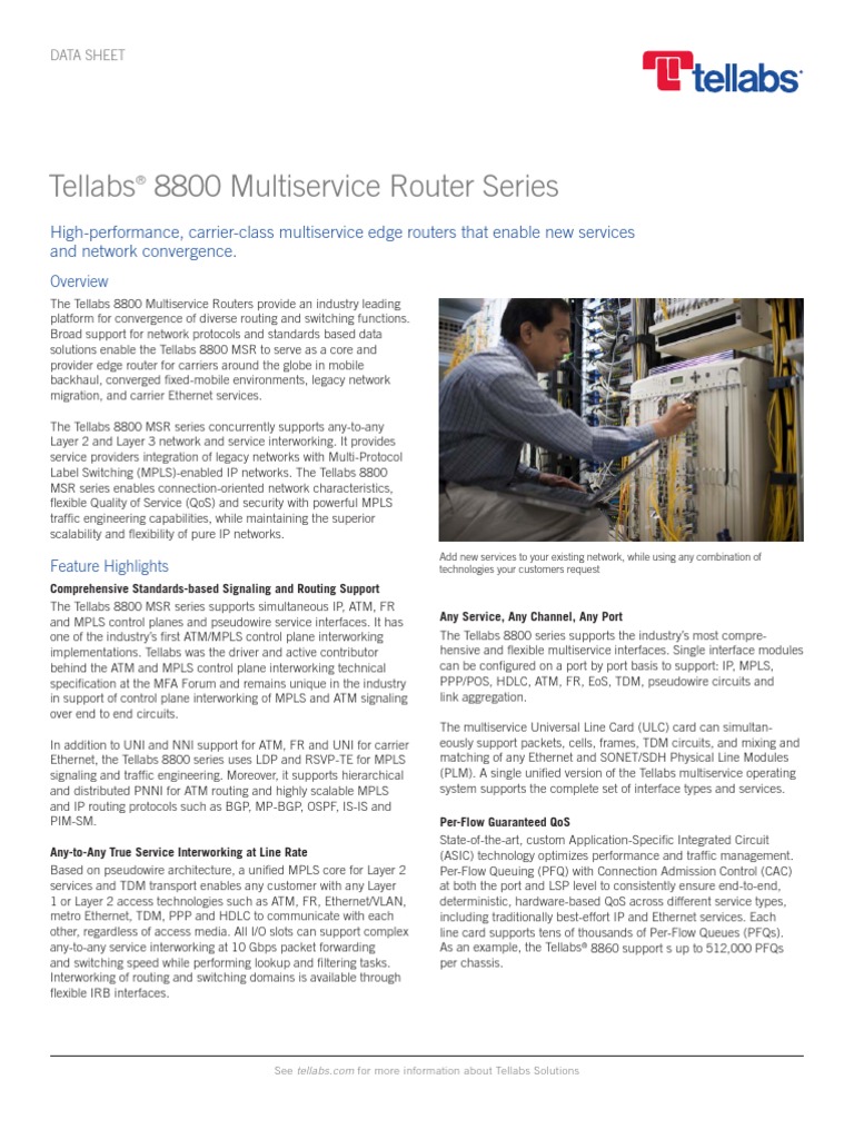 Tellabs 8800 MSR | PDF | Multiprotocol Label Switching | Networking