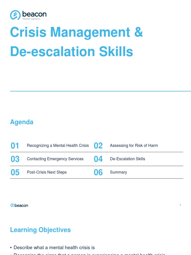 Crisis Management and de Escalation | PDF | Suicide | Mental Health