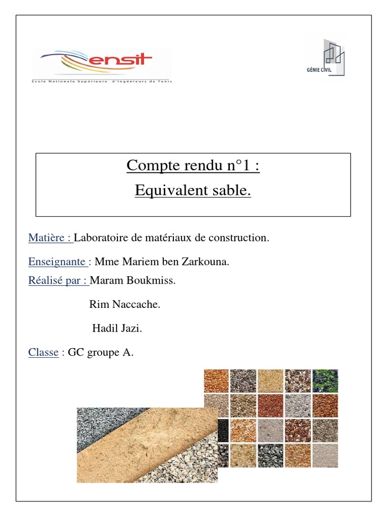 Equivalent de Sable | PDF | Matériaux | Ingénierie civile