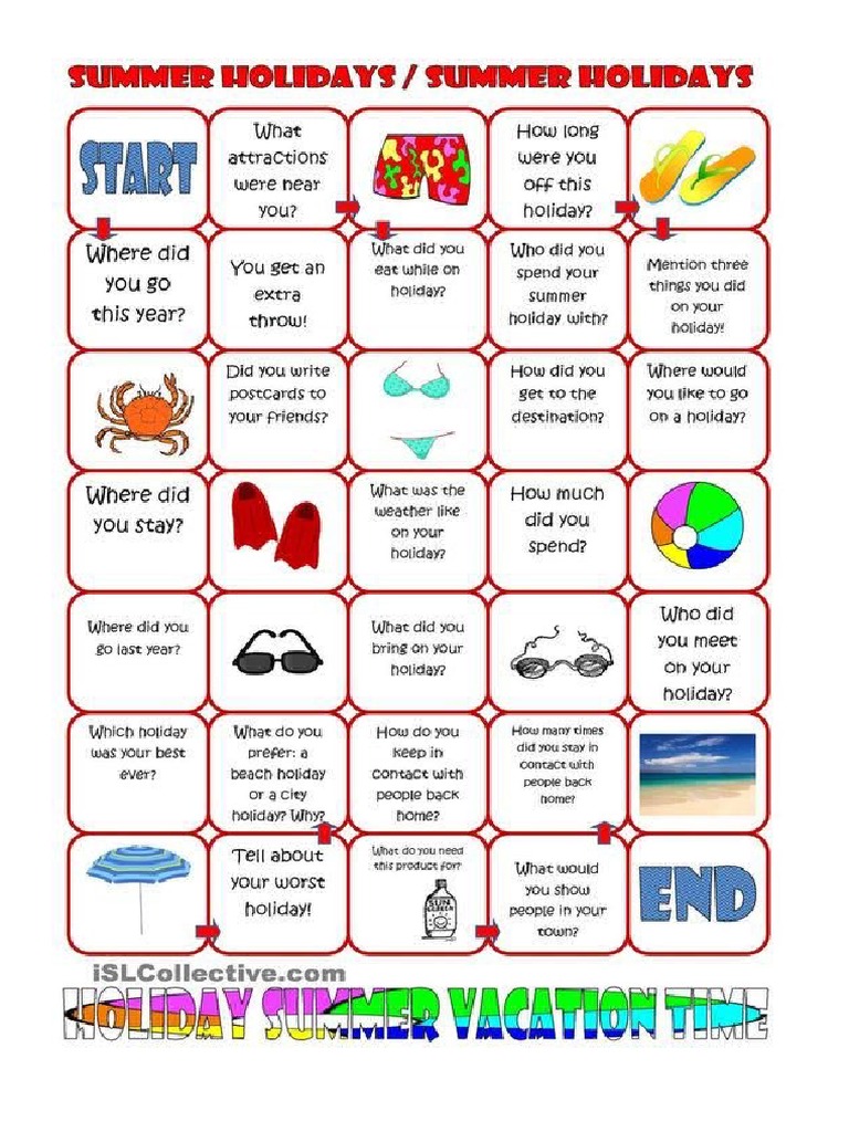 Back To School After Summer Holidays Board Game | PDF