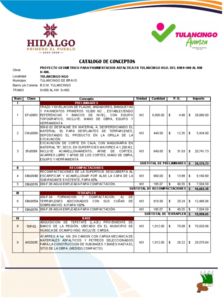 01 Catalogo de Conceptos | PDF
