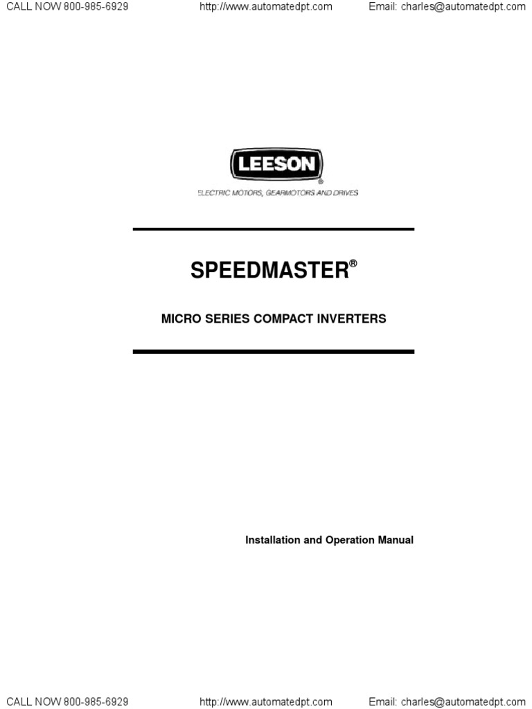 Leeson Manual Speedmaster | PDF | Alternating Current | Frequency