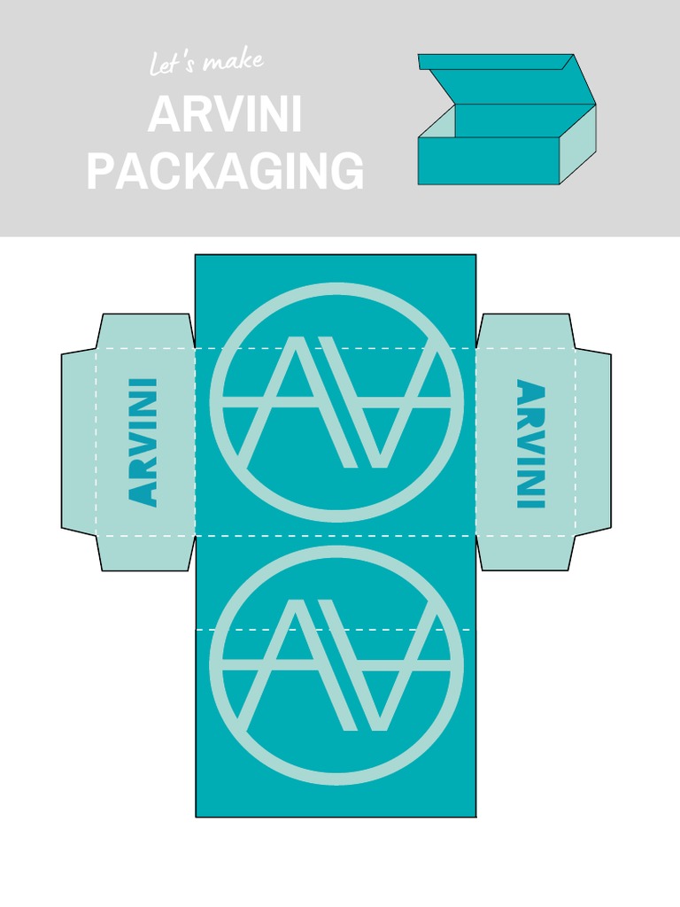 Blue Rectangle Packaging Printable A4 | PDF