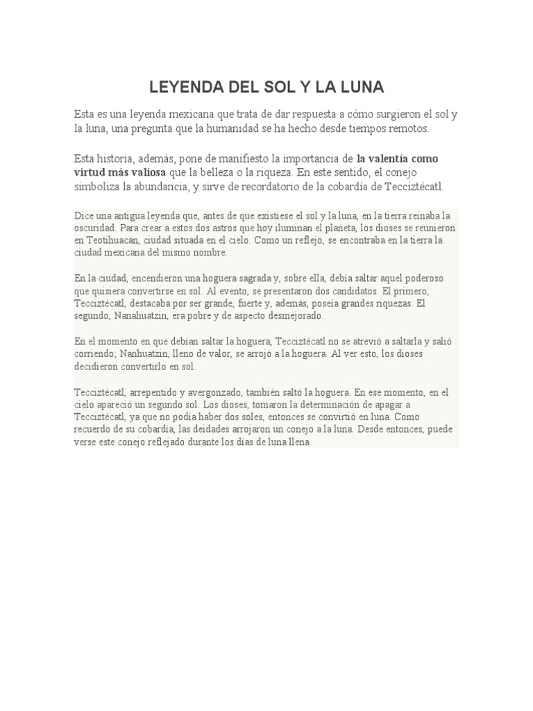 La leyenda mexicana del origen del sol y la luna y la importancia de la ...